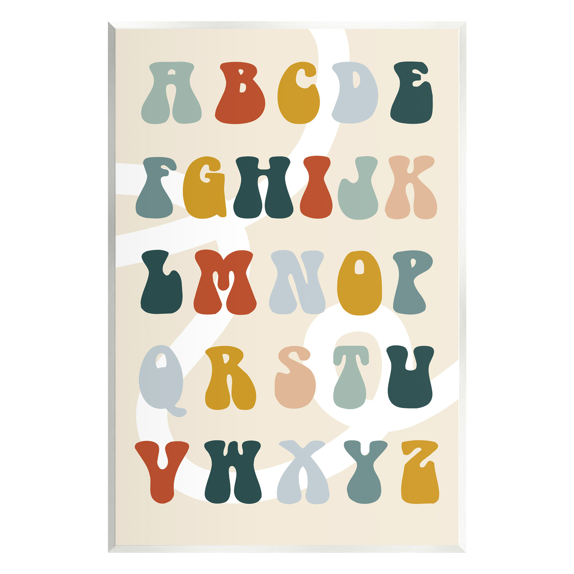 Stupell Industries Earth Tones Alphabet On MDF by Lil' Rue Print | Wayfair