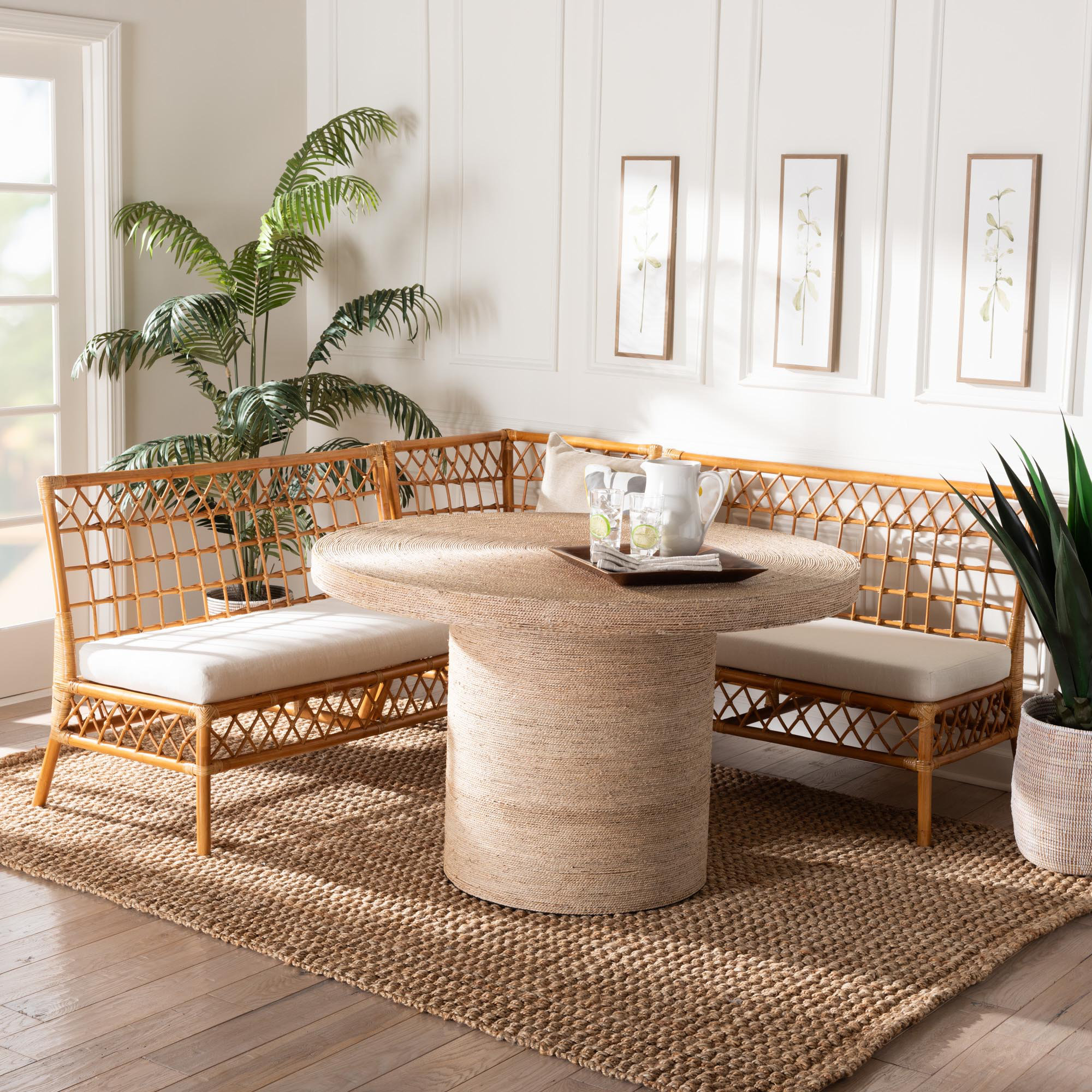 Bayou Breeze Baja 5 - Person Seagrass Dining Set | Wayfair