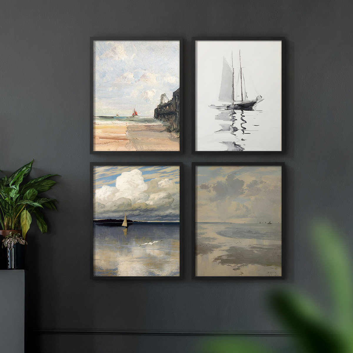 Breakwater Bay Vintage Nautical Print XX Framed Print - Set of 4 | Wayfair