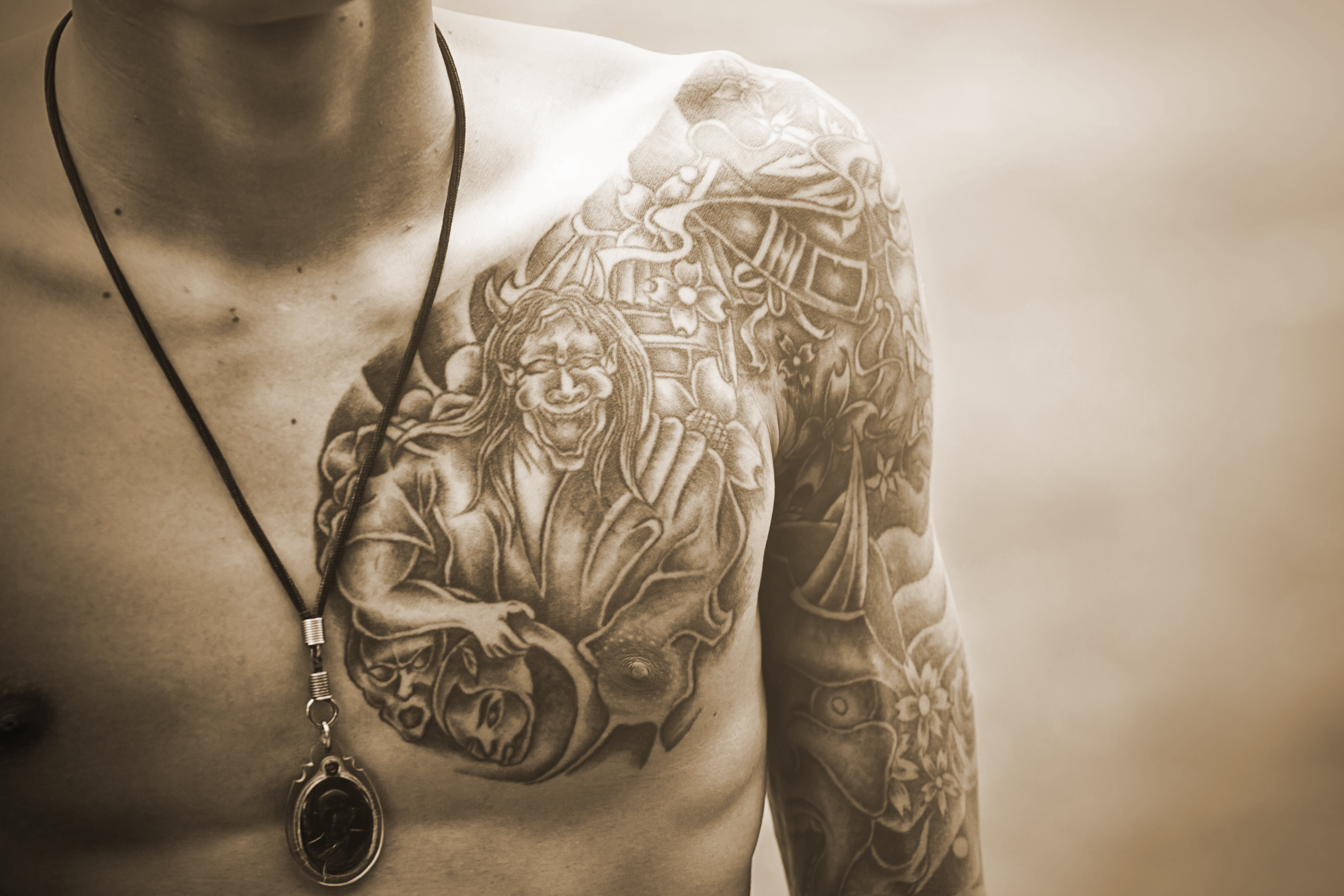 Hokku Designs Handsome Young Man with Tattoo by Dangphoto2517 - Wrapped ...