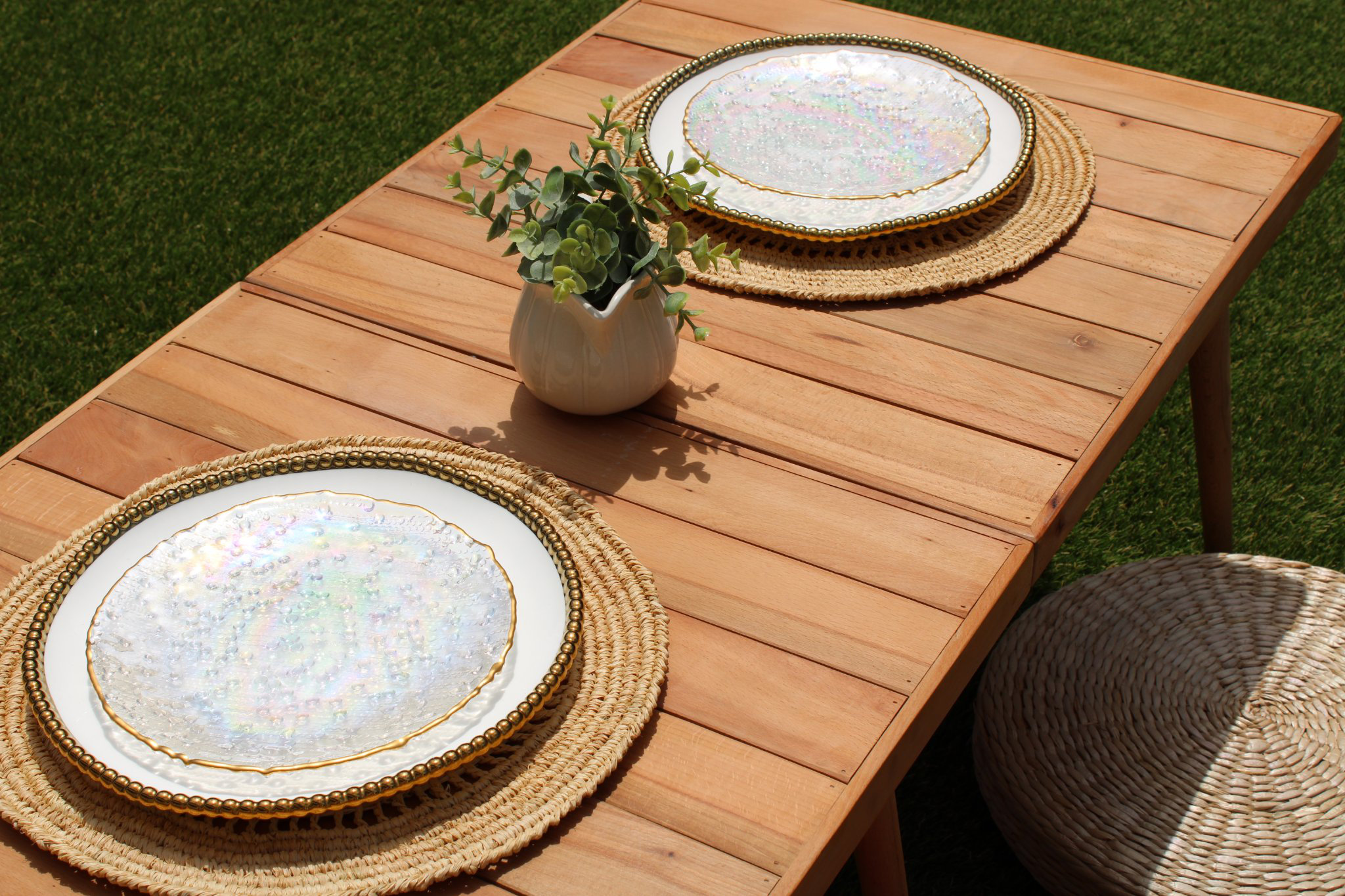 Gracie Oaks Tous Les Jours Natural Raffia Placemats, Boho Natural Color ...