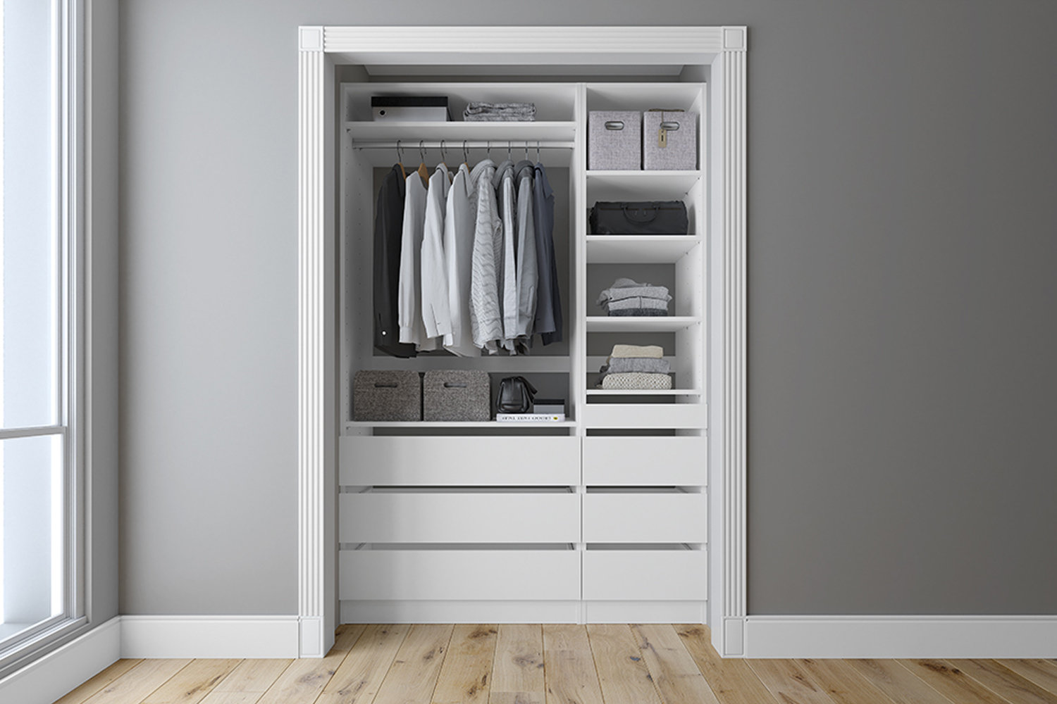 Closets & Co. South Dakota 54" W Closet System Reach-In Sets & Reviews ...