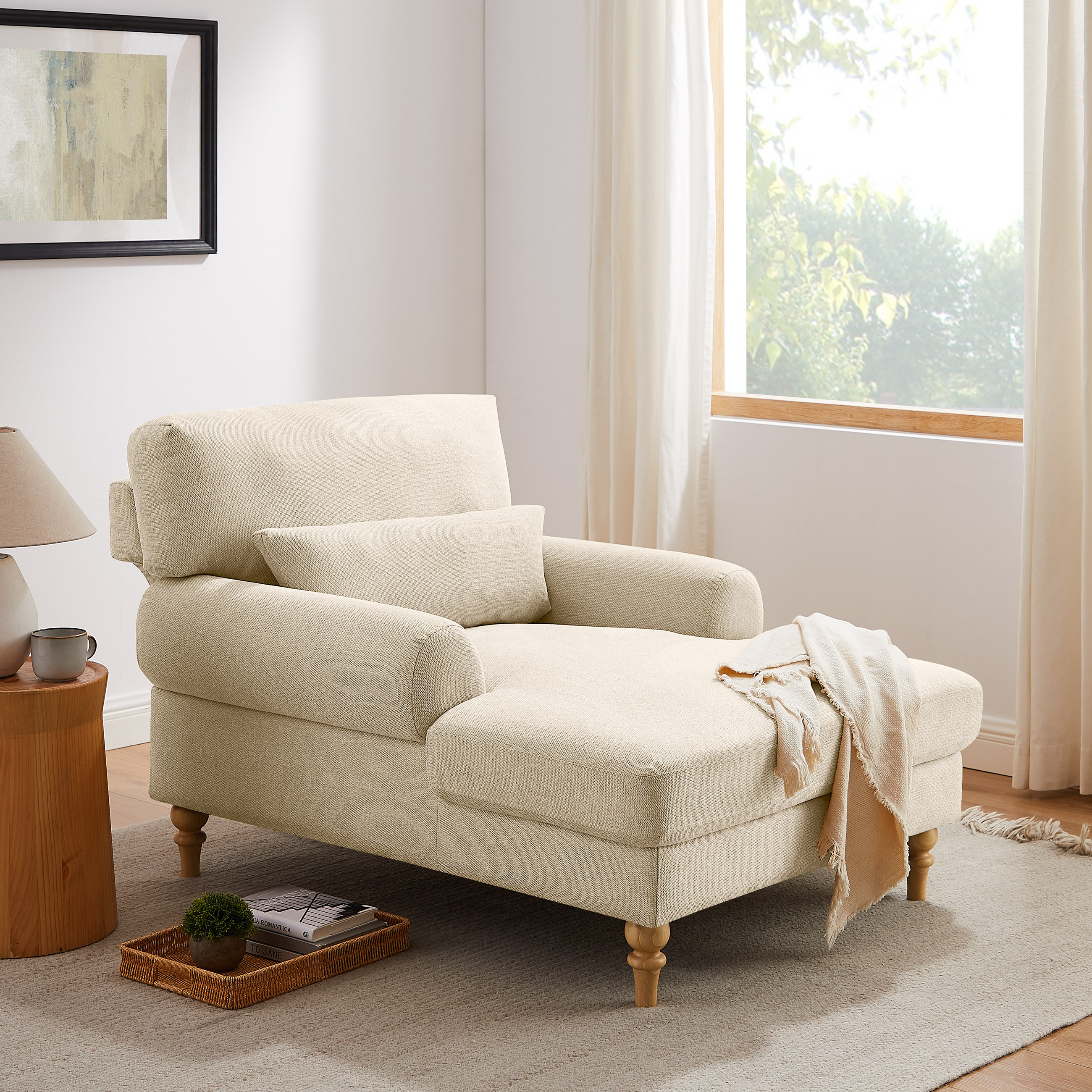 Charlton Home® Davene Upholstered Chaise Lounge with Adjustable ...