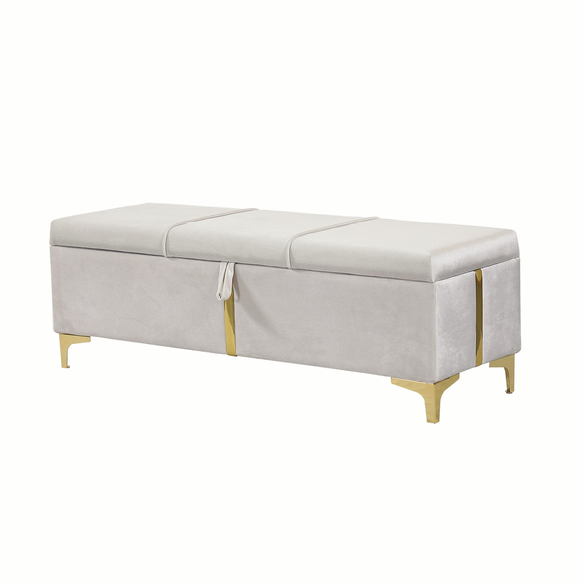 Everly Quinn Aahir Velvet Ottoman Wayfair