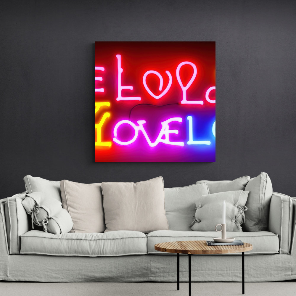 ATX Art Group LLC Neon Spell Check by Stephen Chambers - Wrapped Canvas ...