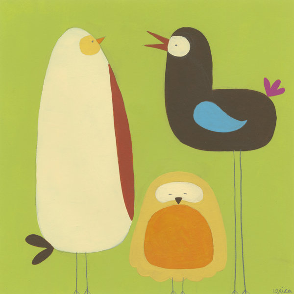 Harriet Bee Feathered Friends II by June Erica Vess - Wrapped Canvas ...