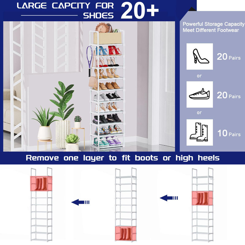 Rebrilliant 20 Pair Shoe Rack | Wayfair