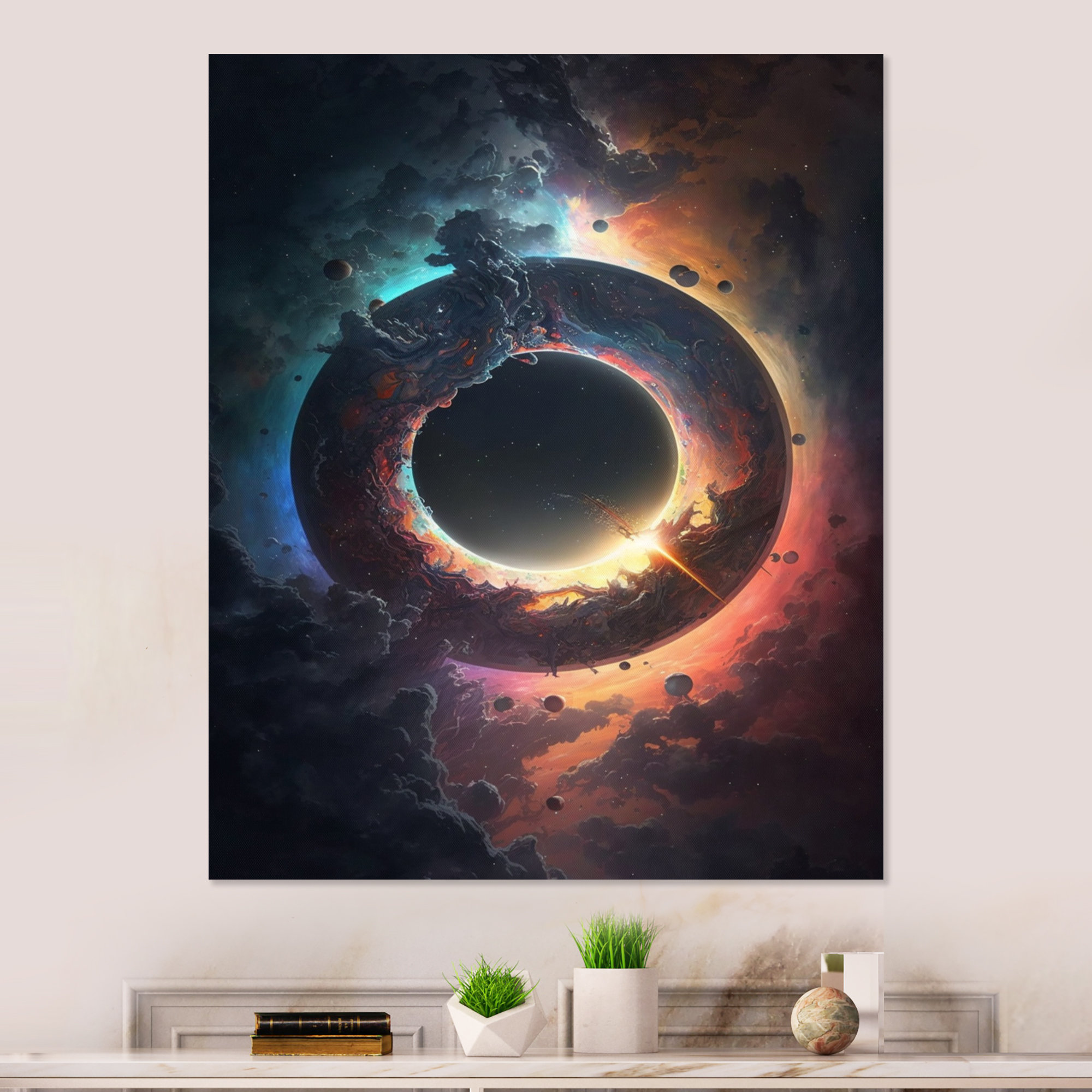 Ivy Bronx Marlena Deep Space Planet Fusion VI - Print on Canvas | Wayfair