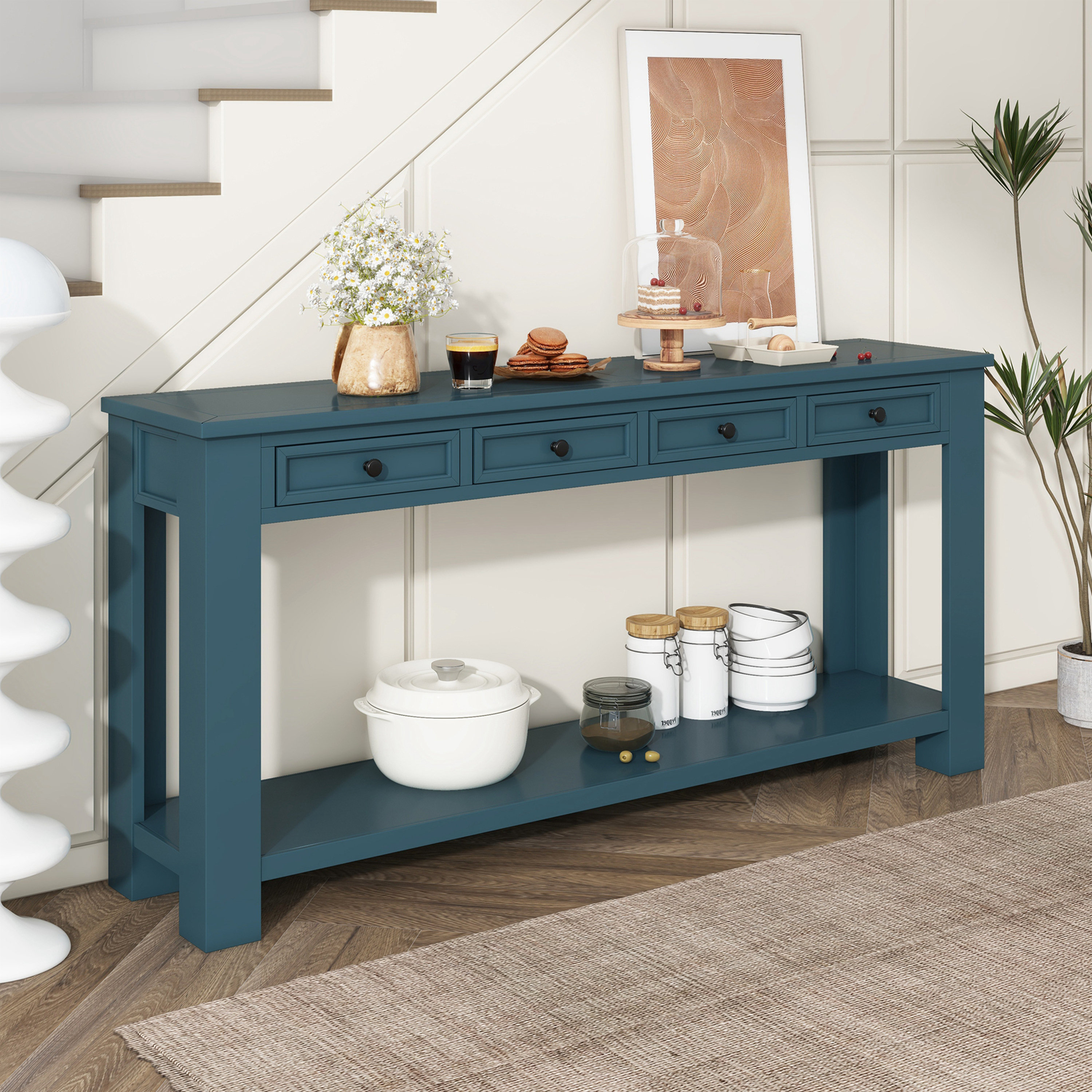 Lark Manor™ Console Table with Storage Drawers and Bottom Shelf | Wayfair