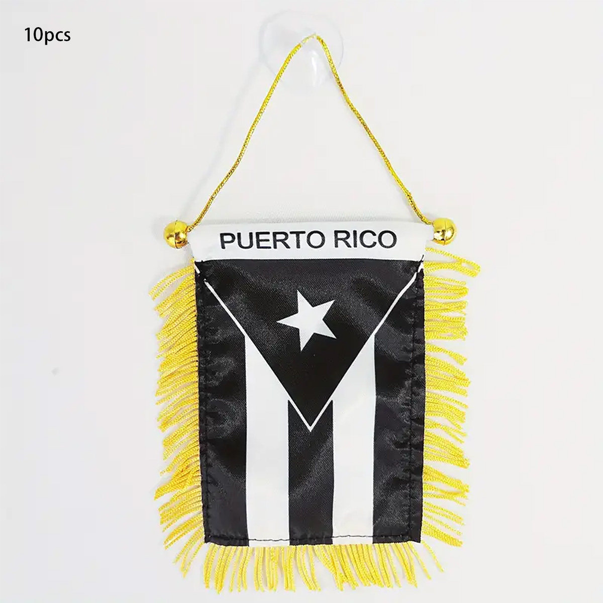 Trinx 10Pcs Puerto Rico Black Window Hanging Flag 3X4 Inch 8X12cm Mini ...