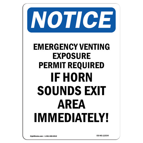 SignMission Emergency Venting Exposure Permit Sign | Wayfair