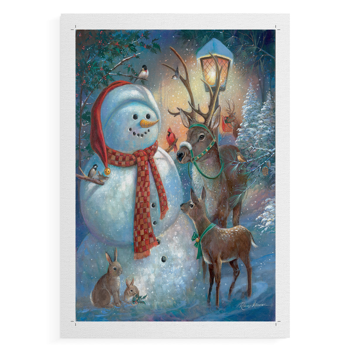 The Holiday Aisle® Hello Mr. Snowman! -Canvas Print Only - NOT FRAMED ...