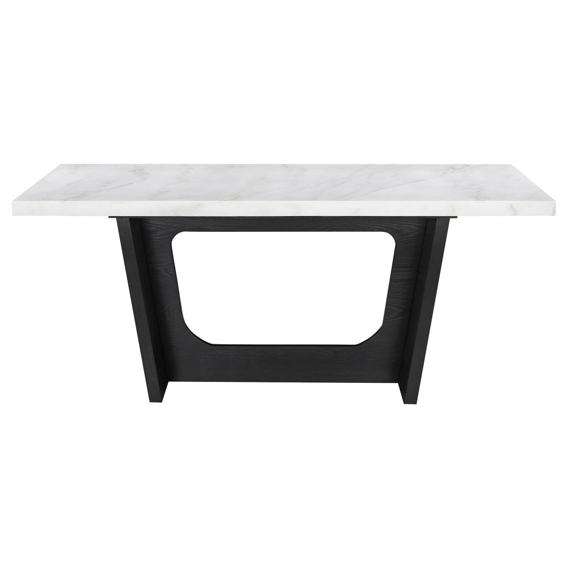 Latitude Run® Maroney Rustic Espresso Marble Top Dining Table | Wayfair