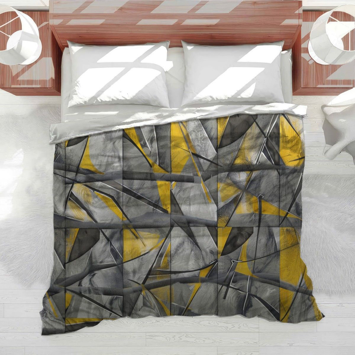 VisionDecor Abstract construction Bedding Abstract Comforter Industrial ...