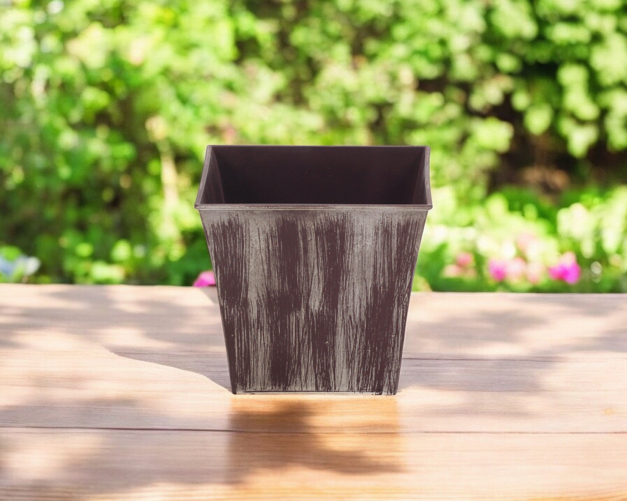 HomeRoots 7" Brown and Ivory Abstract Recycled Plastic Indoor Outdoor ...