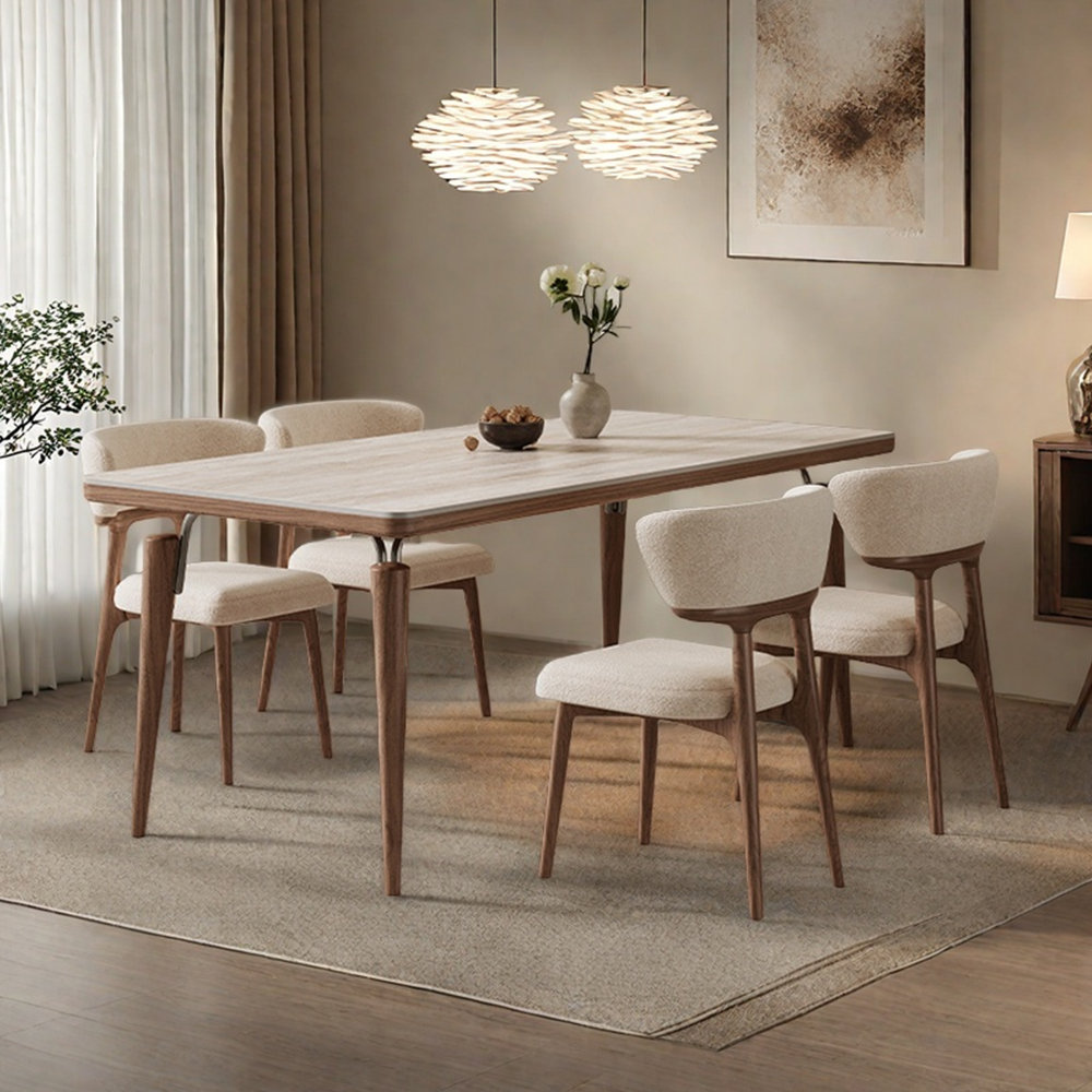 Elamer European retro simple rectangular dining table set - Wayfair Canada