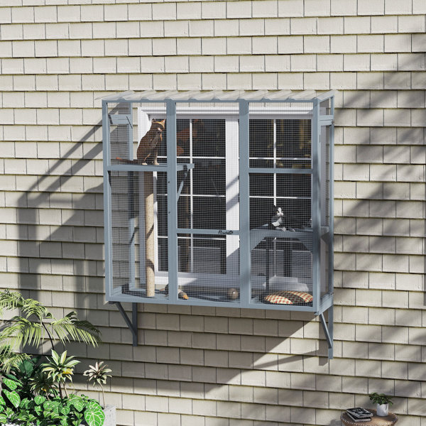 Tucker Murphy Pet™ Catio Outdoor, Cat Window Catio for 2-3 Large Indoor ...