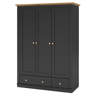 Red Barrel Studio® 3 Doors Wardrobe Closet With 3 Doors & 2 Drawer ...