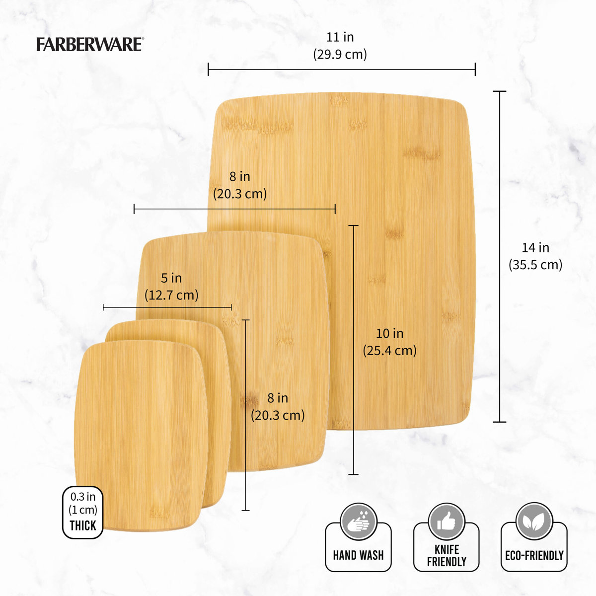 Farberware 4-piece Kitchen Reversible Chopping Boards For Meal Prep And ...