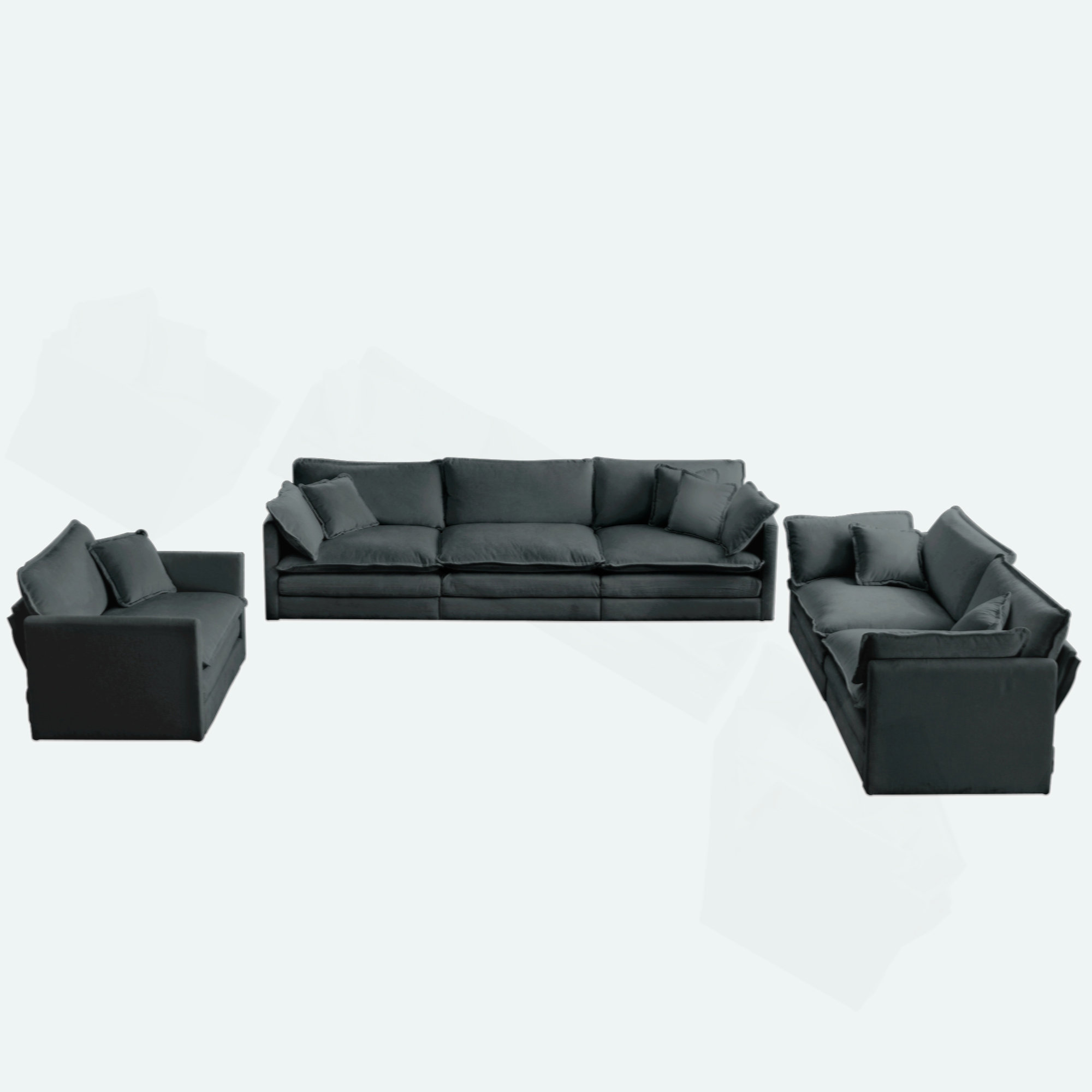 Latitude Run® Canapé moderne, canapé modulaire à assise très profonde 3 pièces pour salon ...