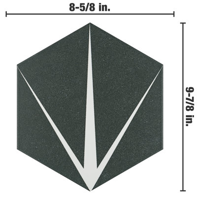 Merola Tile Trident 9" W x 10" L Porcelain Patterned Wall & Floor Tile ...