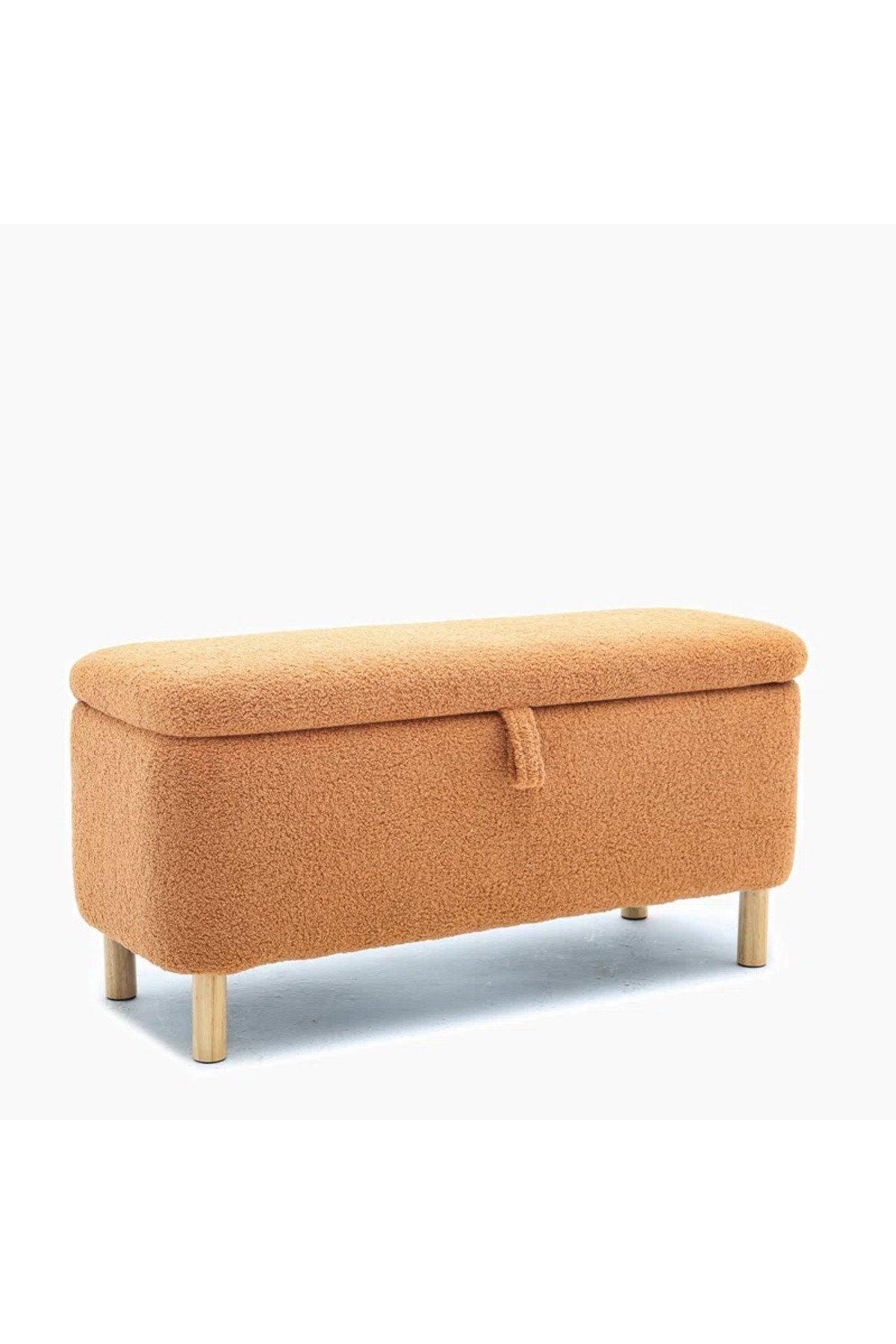 Everly Quinn Fix Wooden Legged Storage Bench Footstool Welsoft Fabric ...