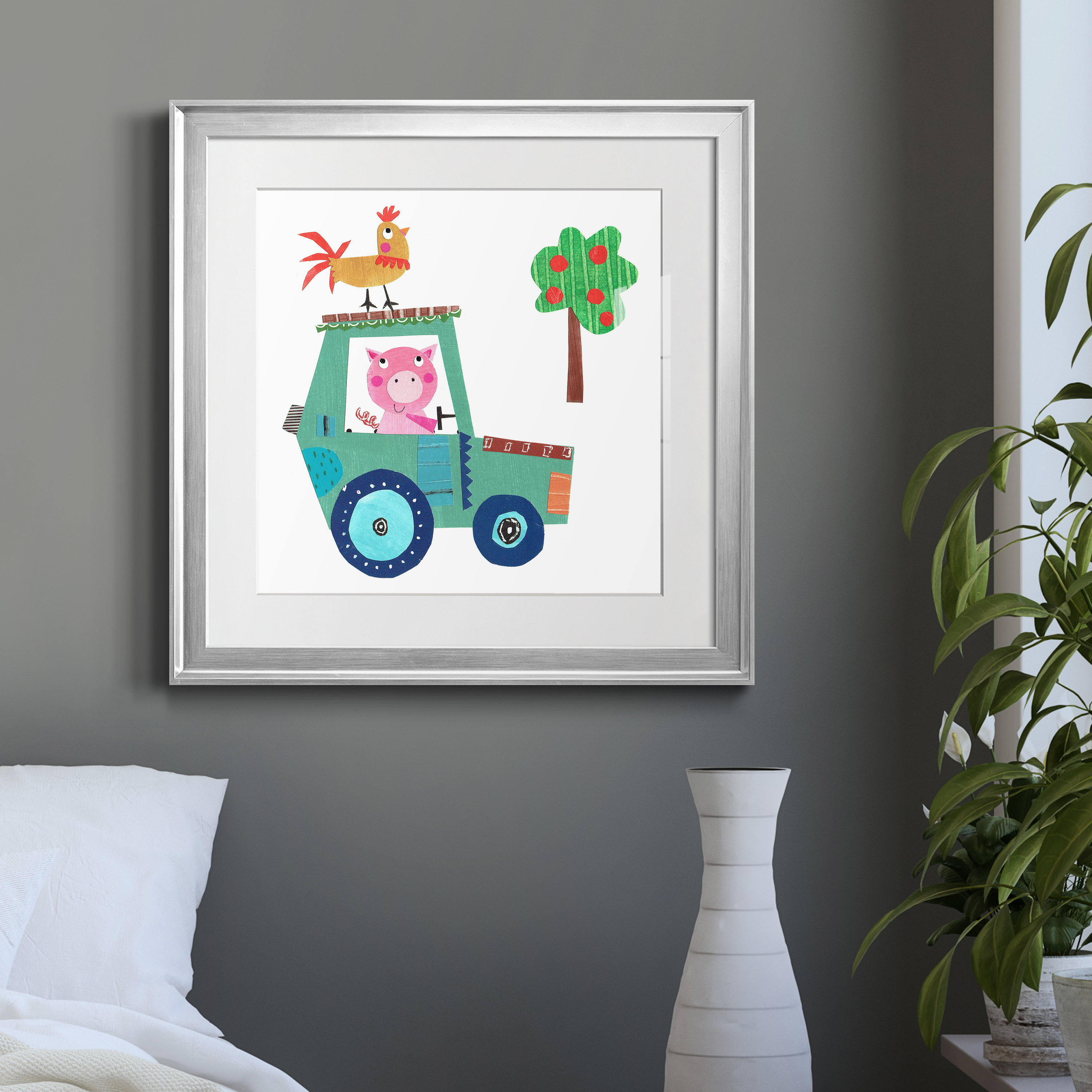 Zoomie Kids Cute Farm Pig - Picture Frame Painting Print on Paper | Wayfair