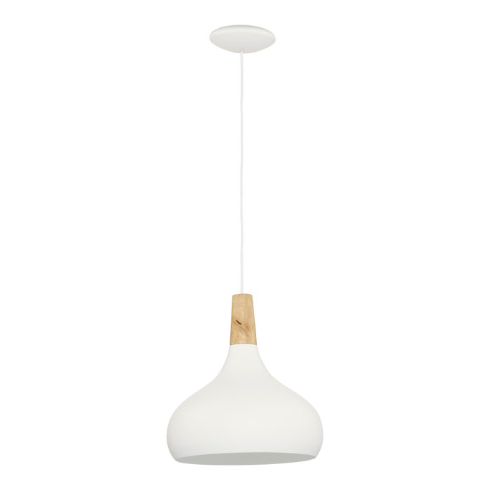 Zipcode Design Kaylen 1-Light Teardrop Pendant with Wood Accents ...