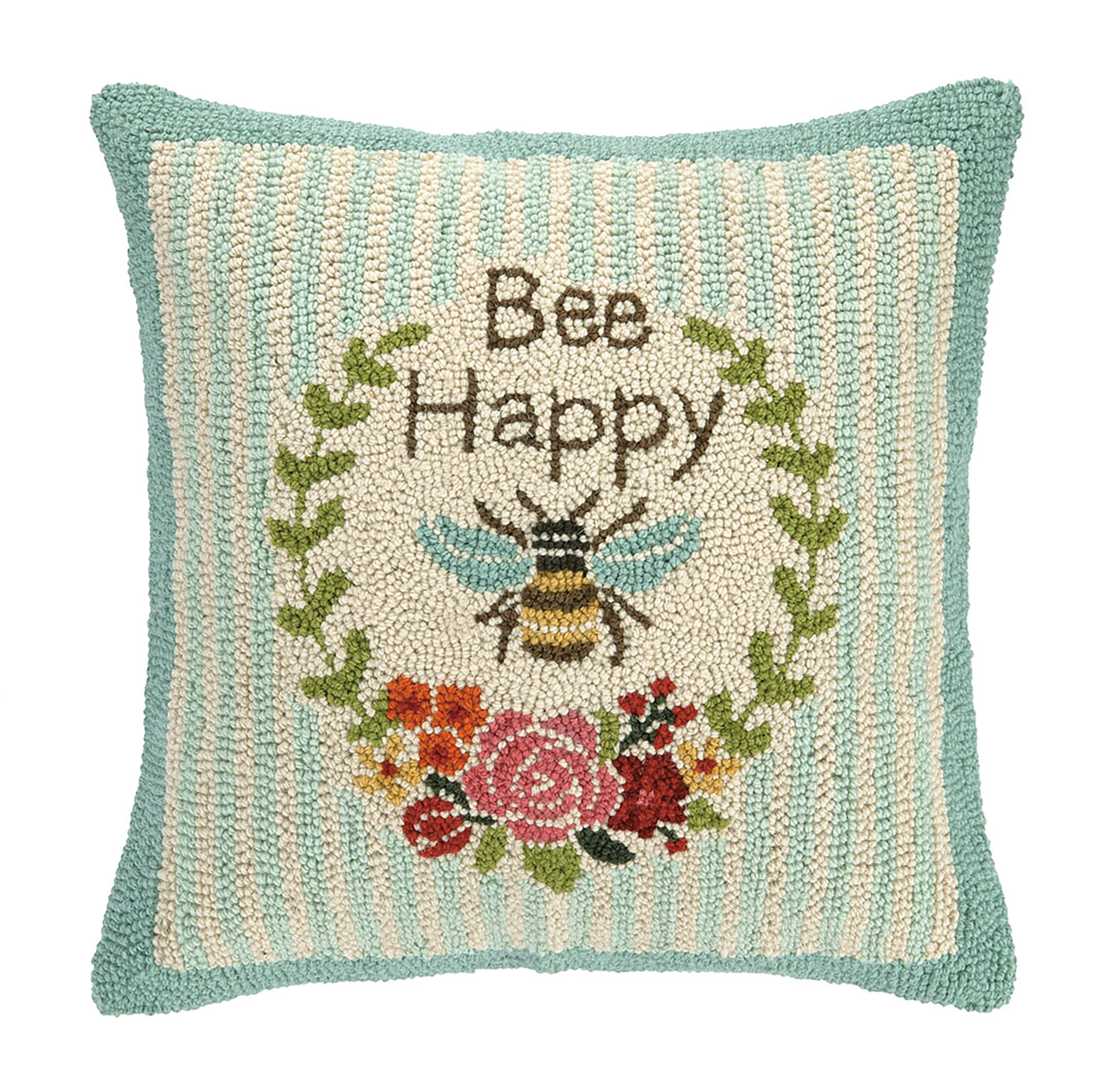 Suzanne Nicoll Studio Bee Happy Hook Wool Throw Pillow & Reviews | Wayfair