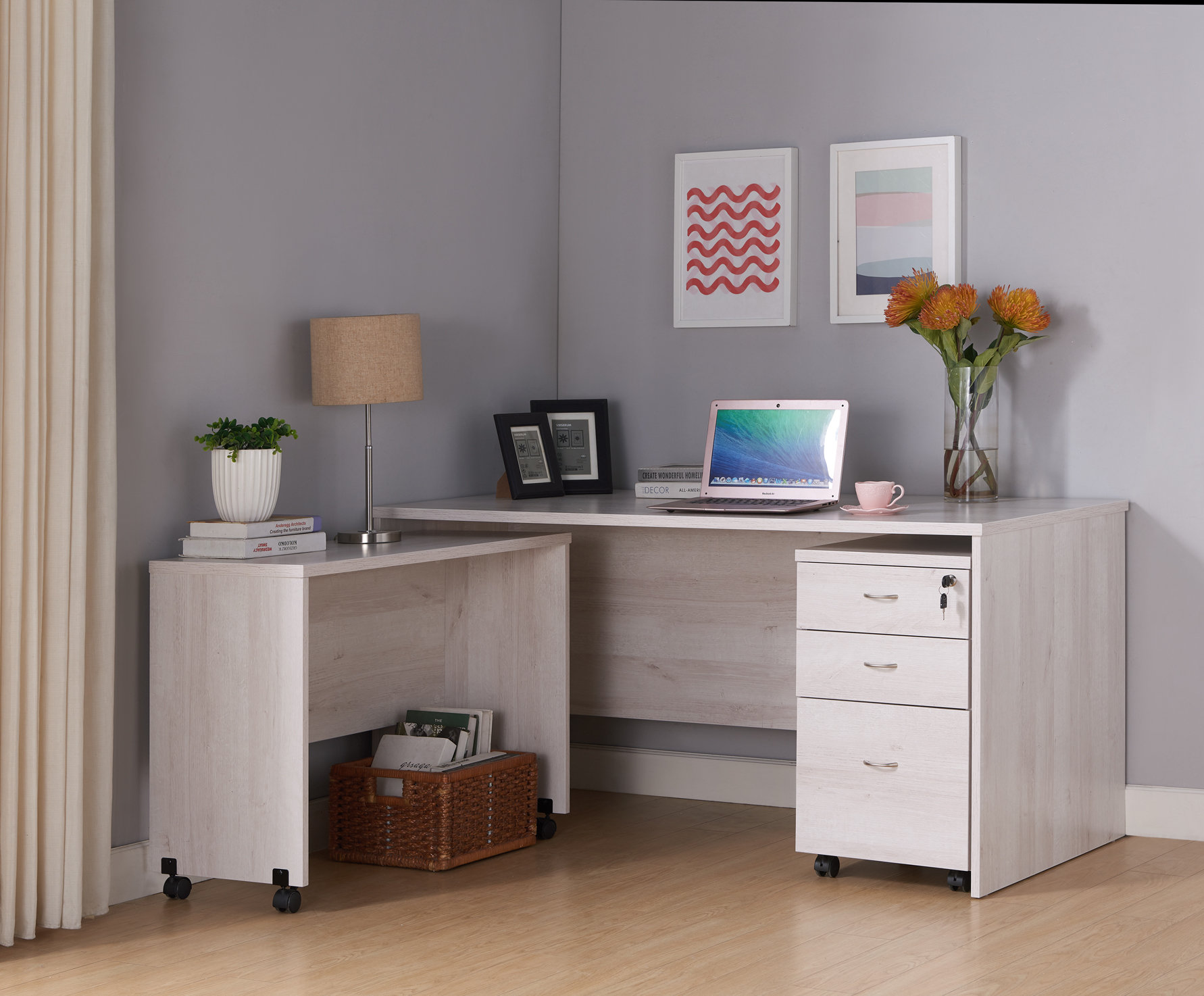 Hokku Designs Bryndis 2 Piece L-Shape Writing Desk Office Set | Wayfair