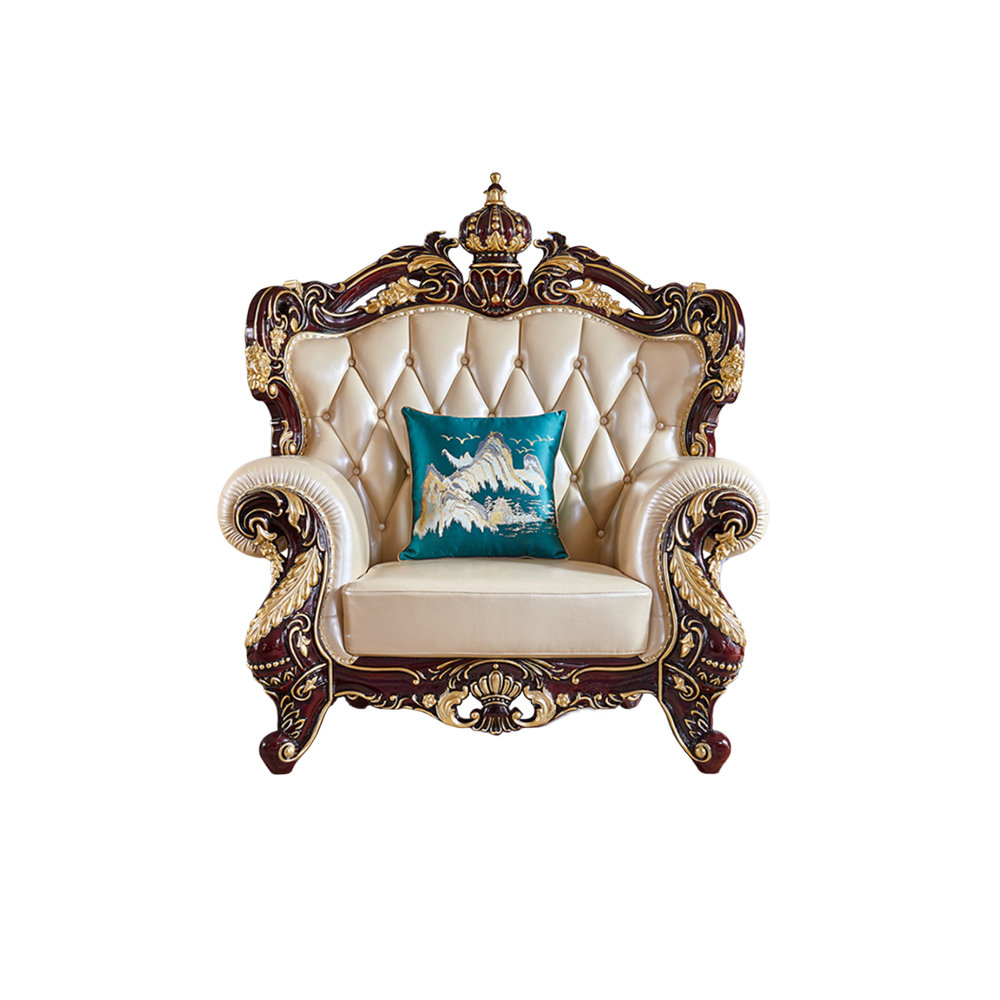 Romero European Style Villa Luxury Chair 53.1'' Wide Tufted Armchair ...