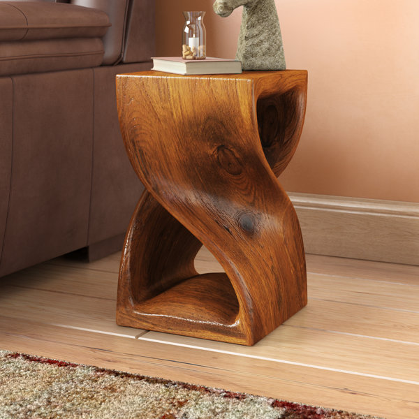 Ivy Bronx Lishe Solid Wood Abstract End Table & Reviews | Wayfair