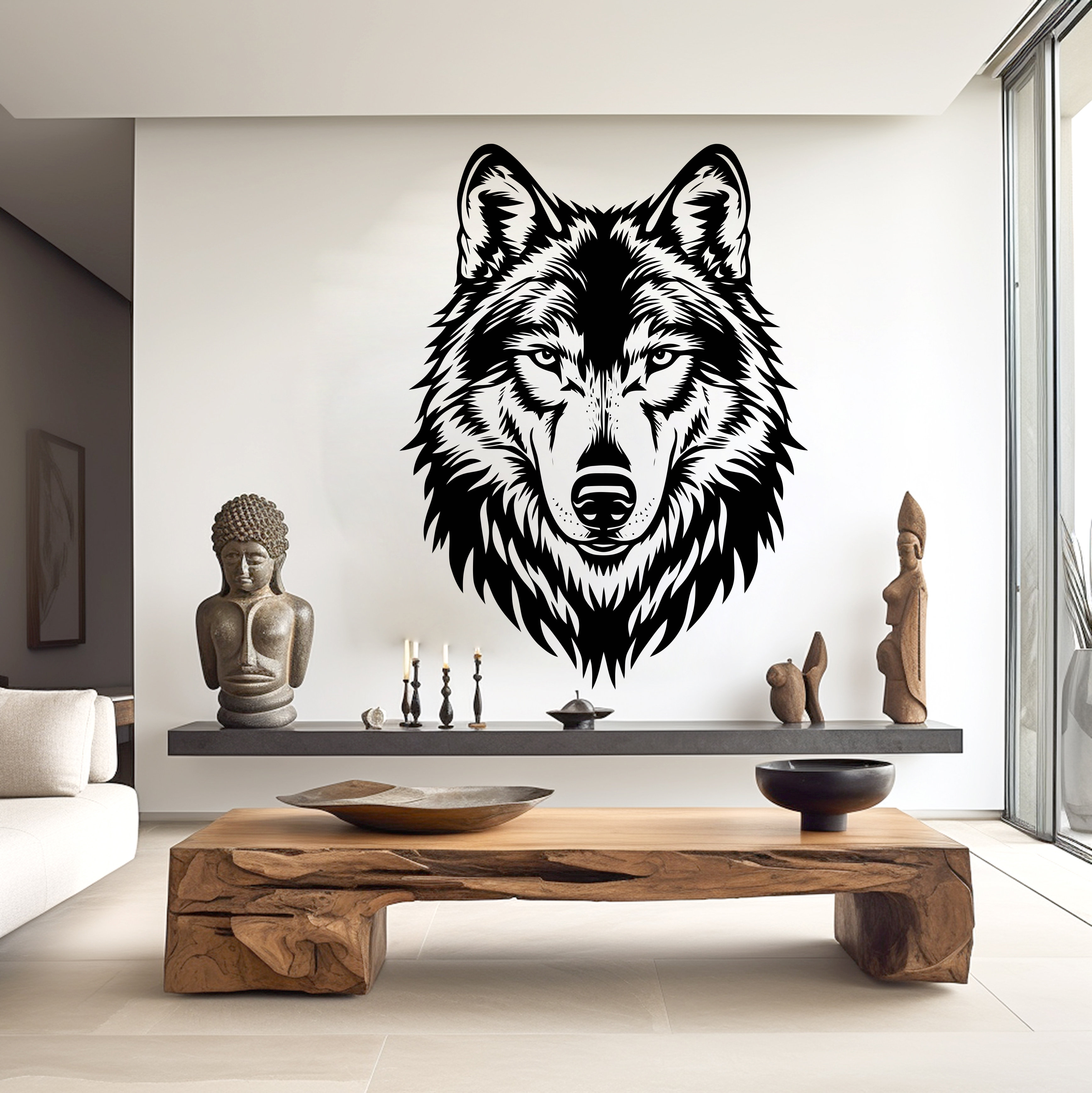 Millwood Pines Wolf Wall Decal, Wolf Wall Art, Wolf Room Wall Decor ...