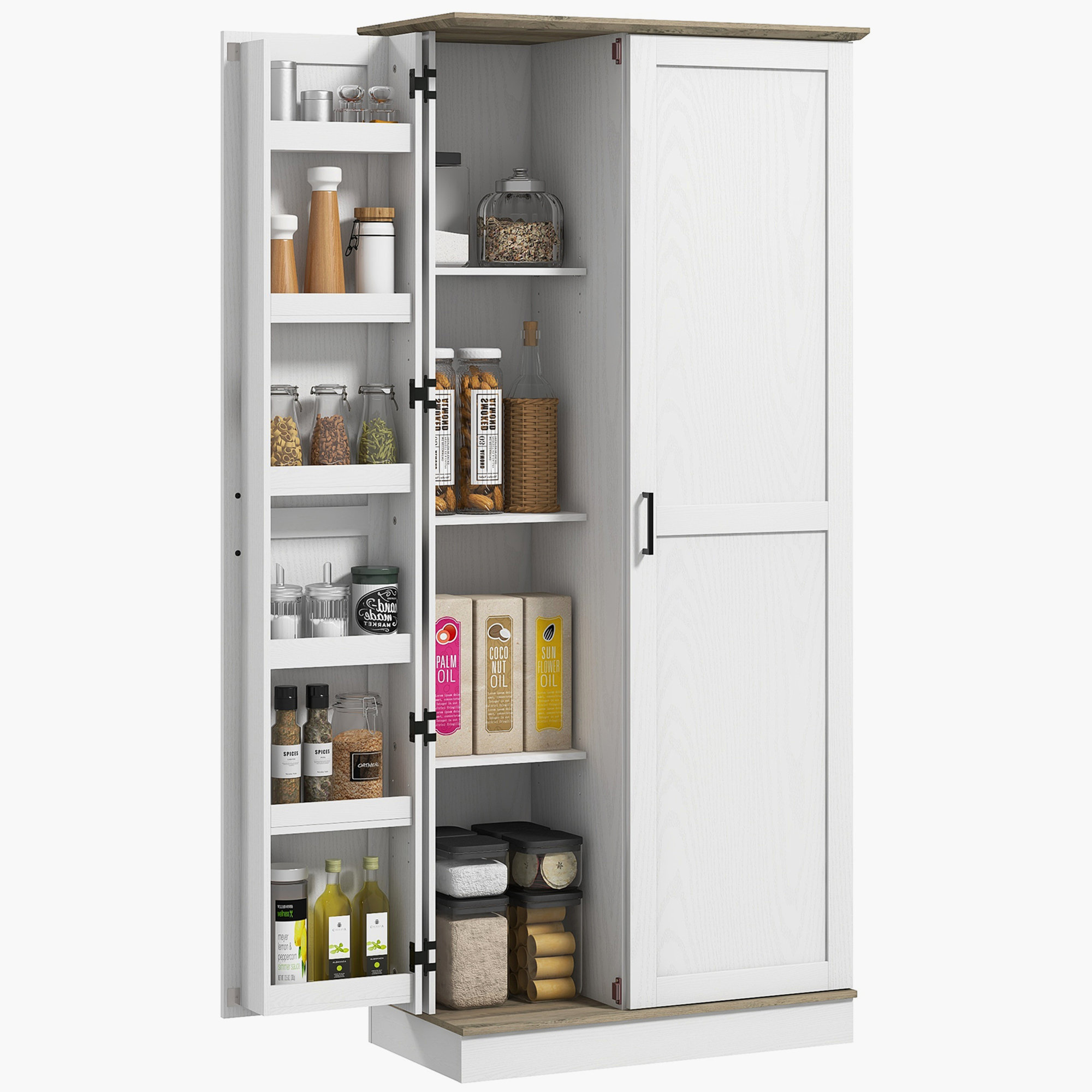 FOSHNATURE Modern Kitchen Pantry Cabinet | Wayfair