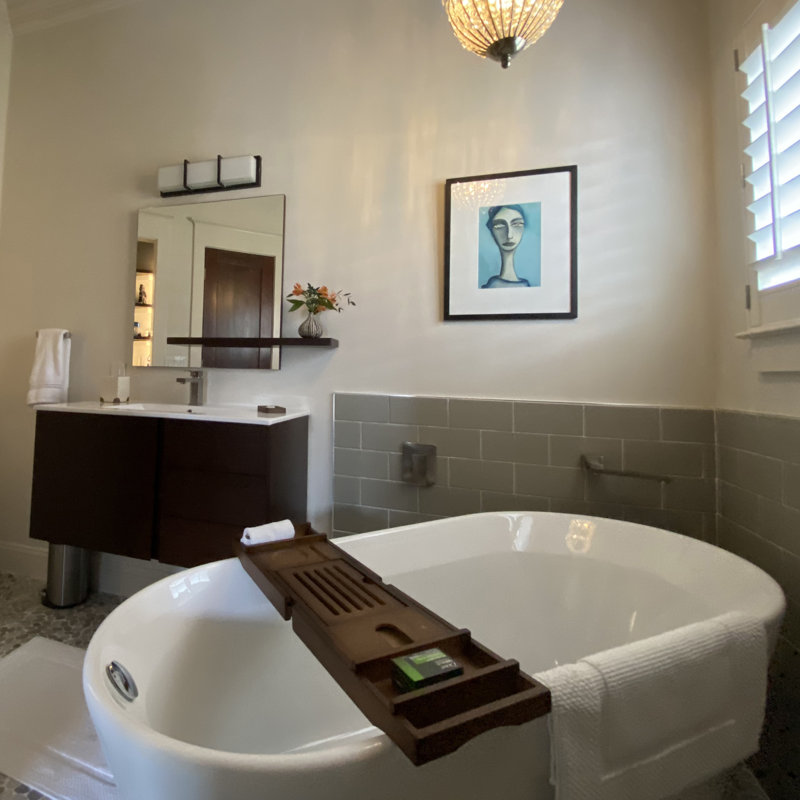 Rebrilliant Lashon Freestanding Bamboo Bath Caddy "& Reviews" | Wayfair