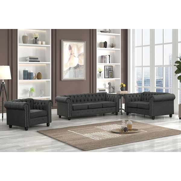 USLivings Audwin 3 Piece Living Room Set | Wayfair