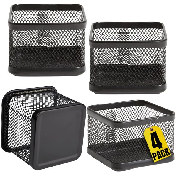 Inbox Zero 4 Pack Mesh Paper Clip Holder, Paper Clip Holder, Desk ...
