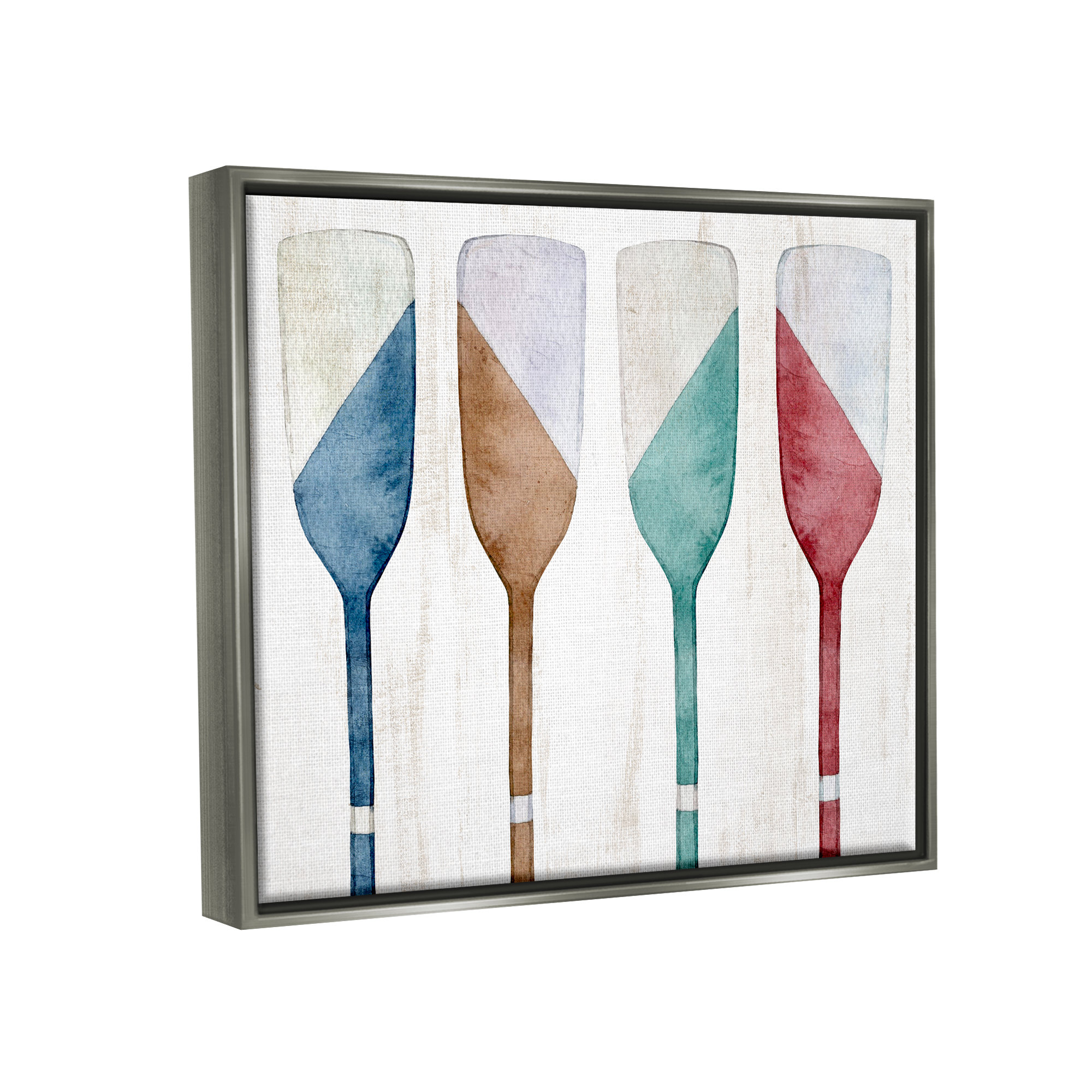 Breakwater Bay Rustic Boat Oars Framed Floater Canvas Wall Art Design ...