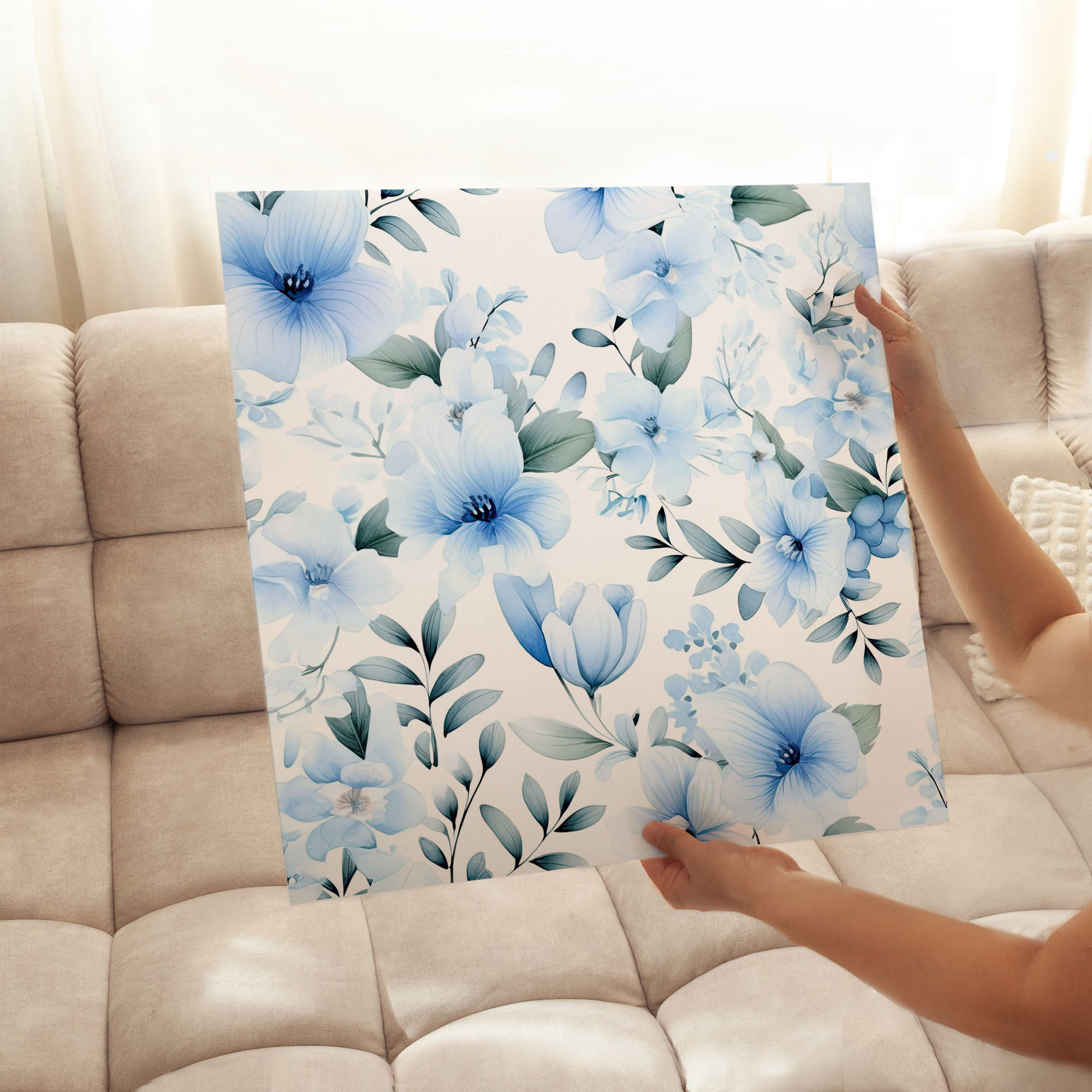 Winston Porter Floral Blue Flower Cottagecore Pattern XII Cottage ...