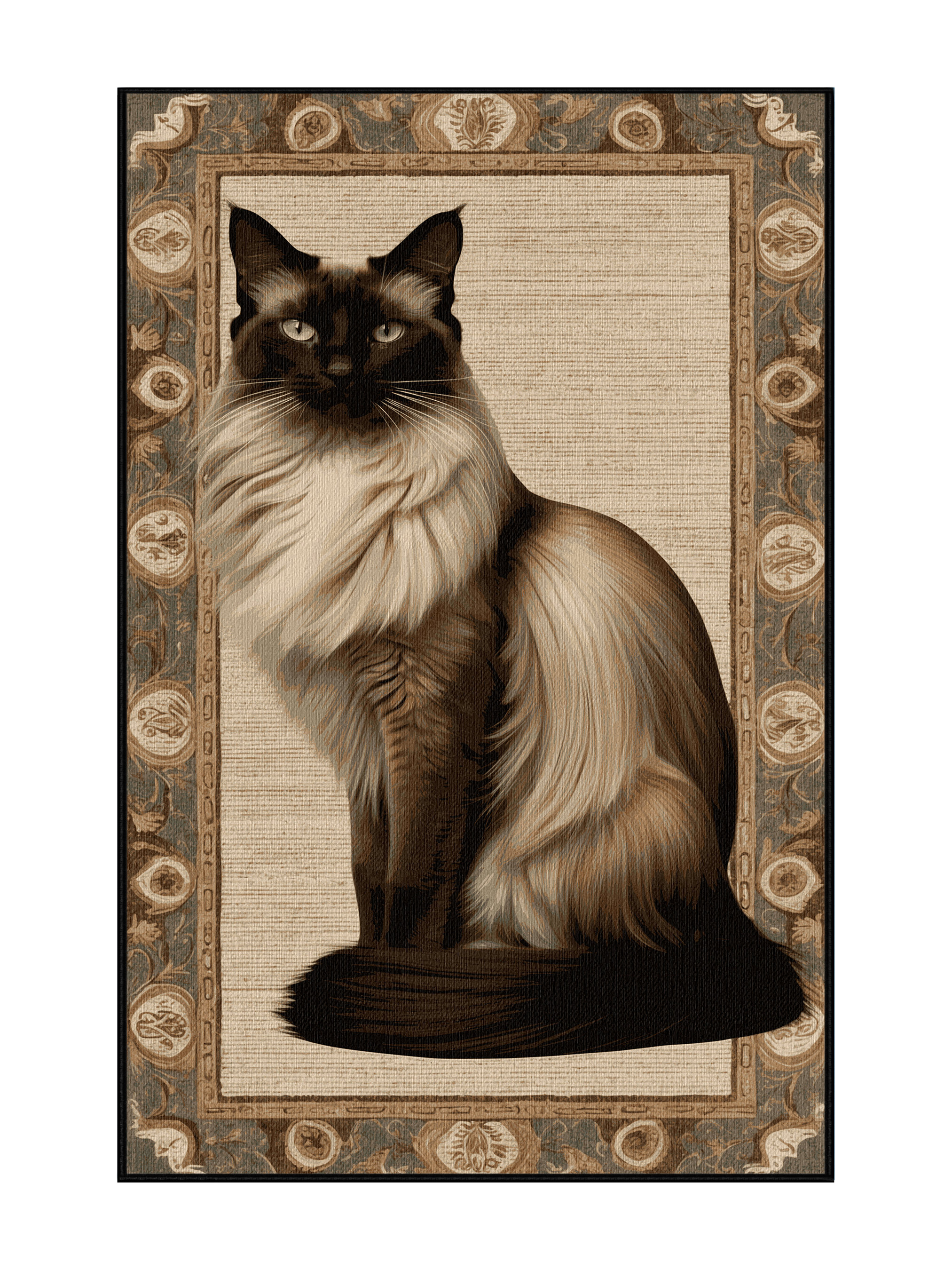 One Allium Way® Washable Balinese Cats Area Rug | Wayfair