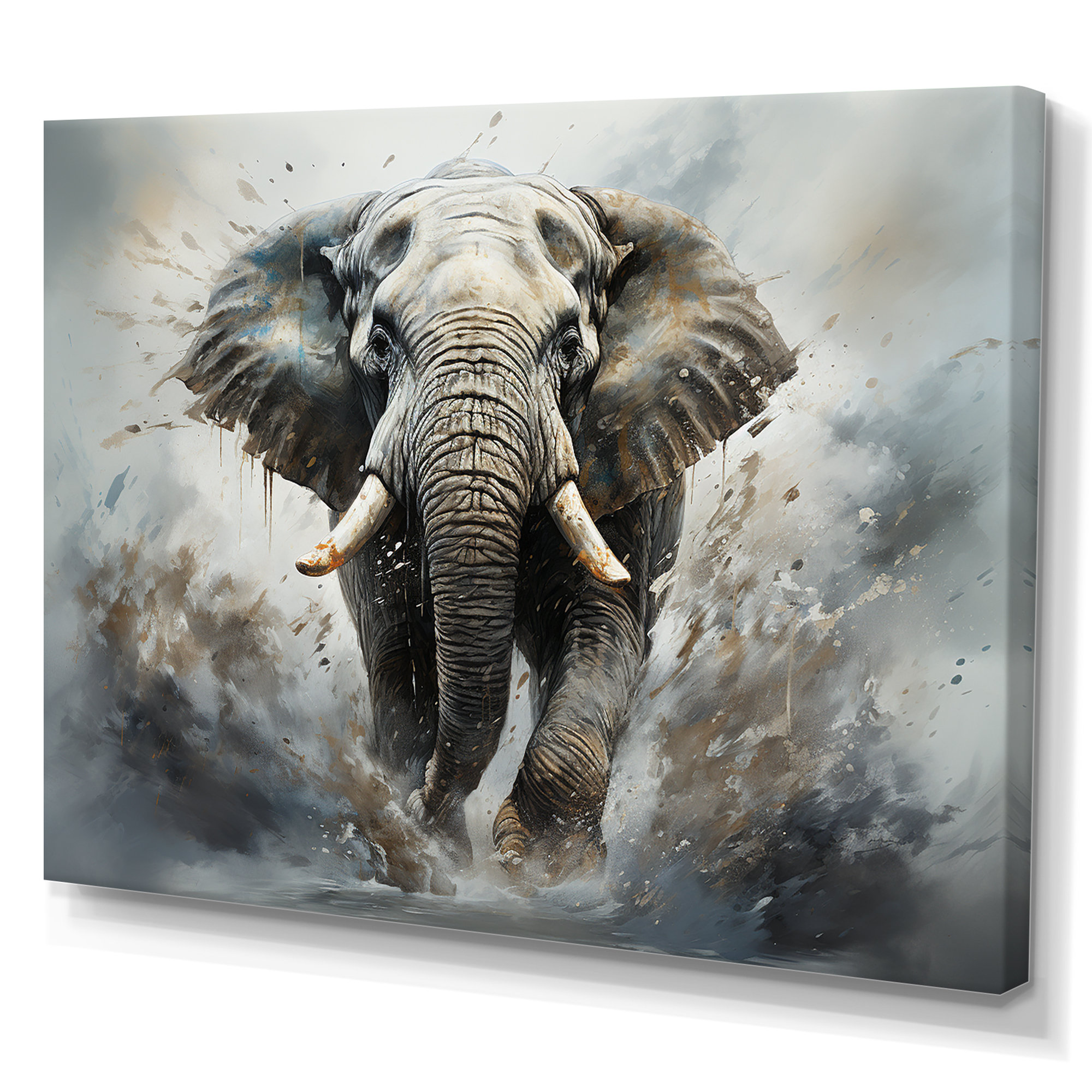 Bungalow Rose Elephant Symphony Stampede - Print on Canvas | Wayfair