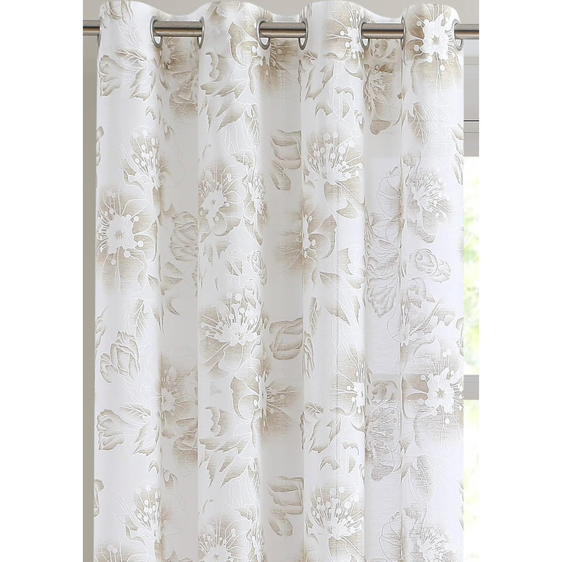 Winston Porter Sheer Floral Farmhouse Curtains. Embroidered, Textured ...