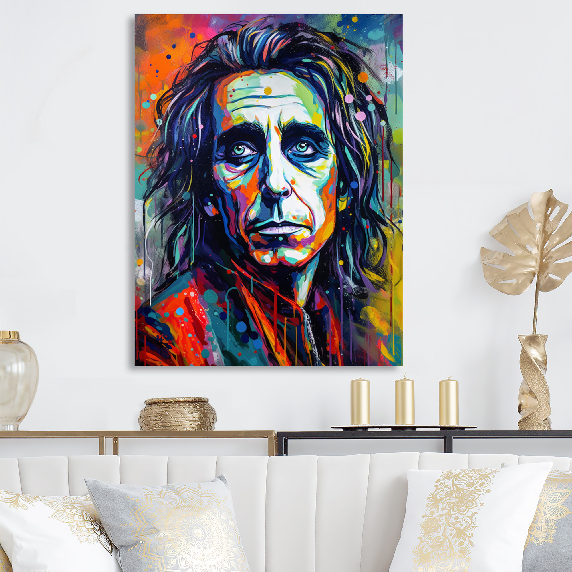 DesignArt Popart Alice Rockstar Portrait II - Celebrity Metal Art Print ...
