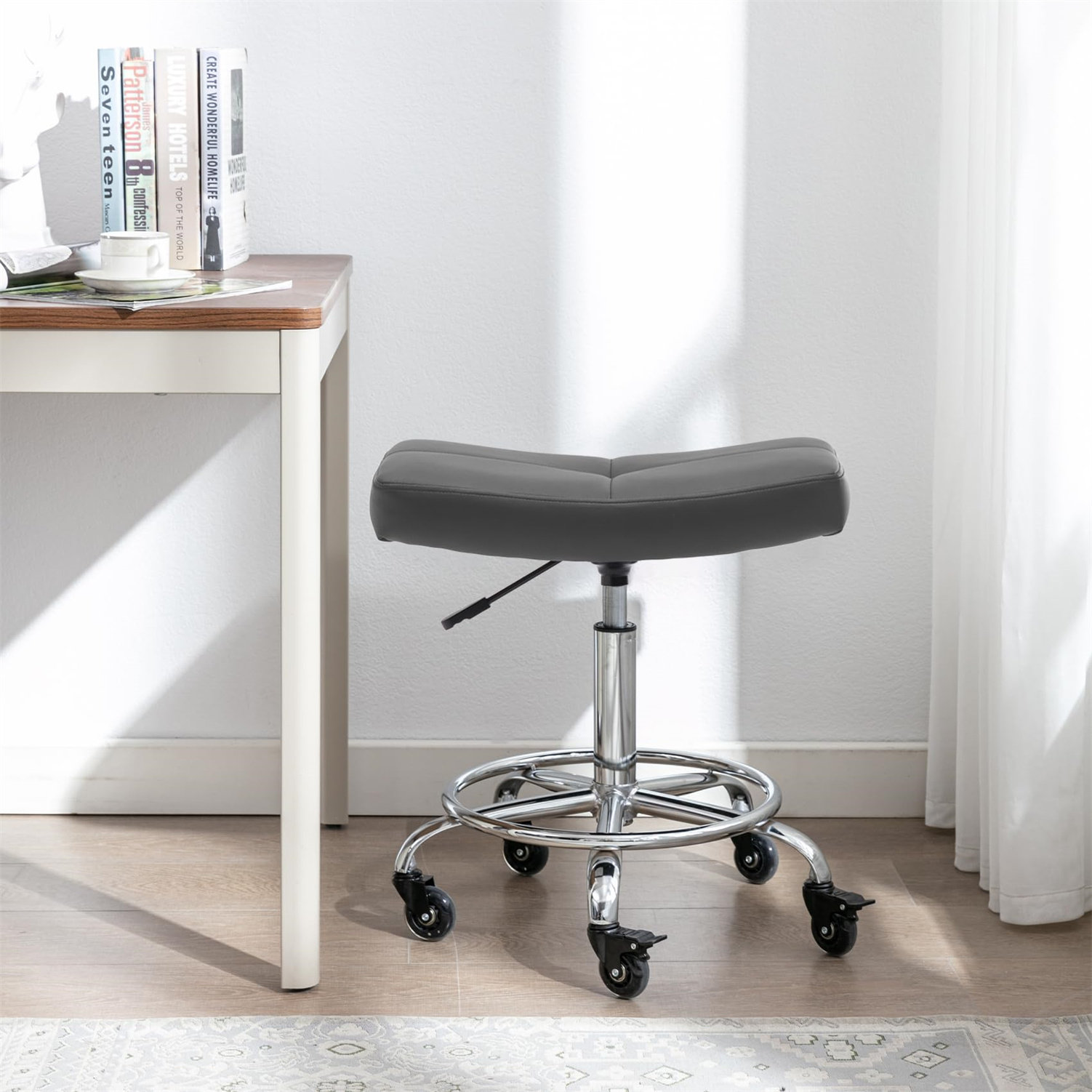 Latitude Run® Modern Adjustable Stool For Large Hips, Anti-Slip Seat ...