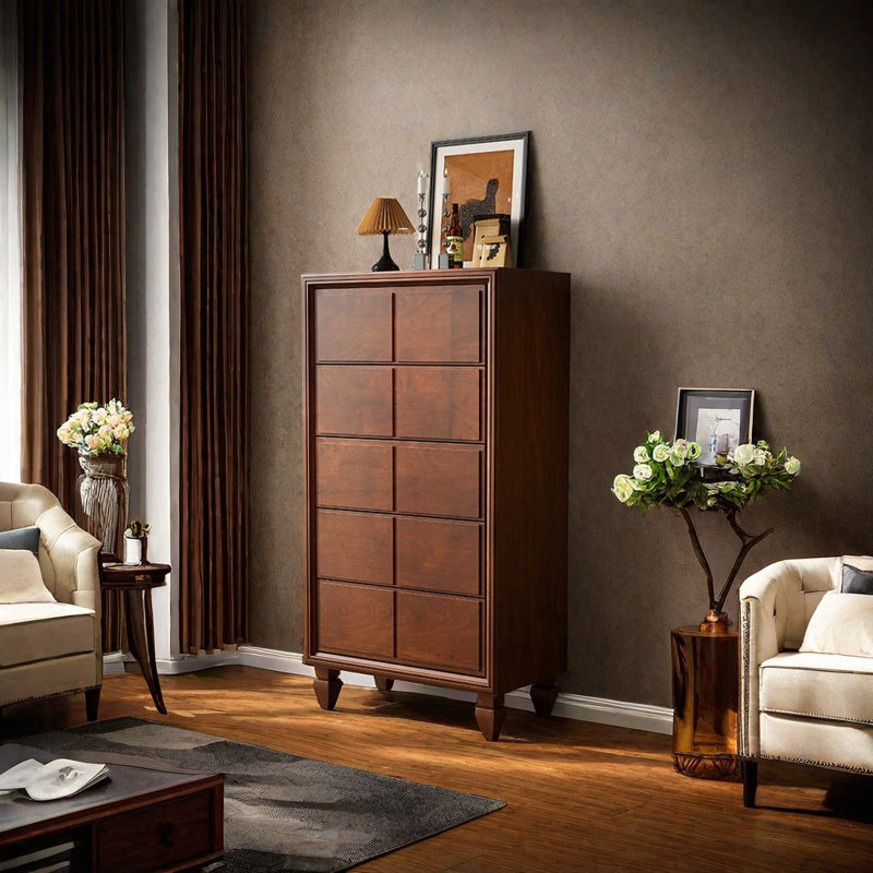 Dream cabinet Retro Style Solid Wood Entrance Cabinet Solid Wood Accent ...