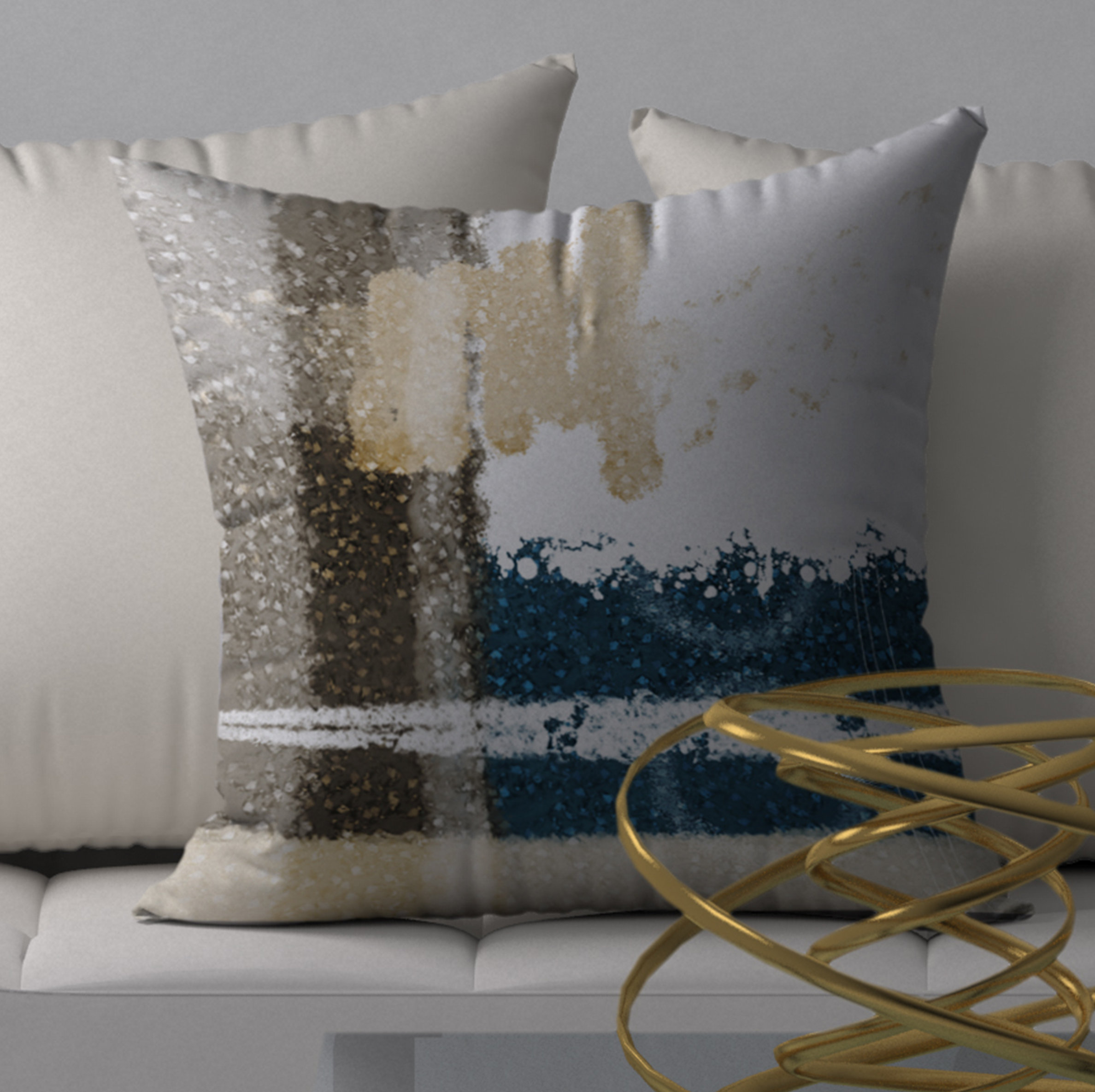 LeRoi Products Shapely Singular Decorative Square Pillow Cover & Insert ...