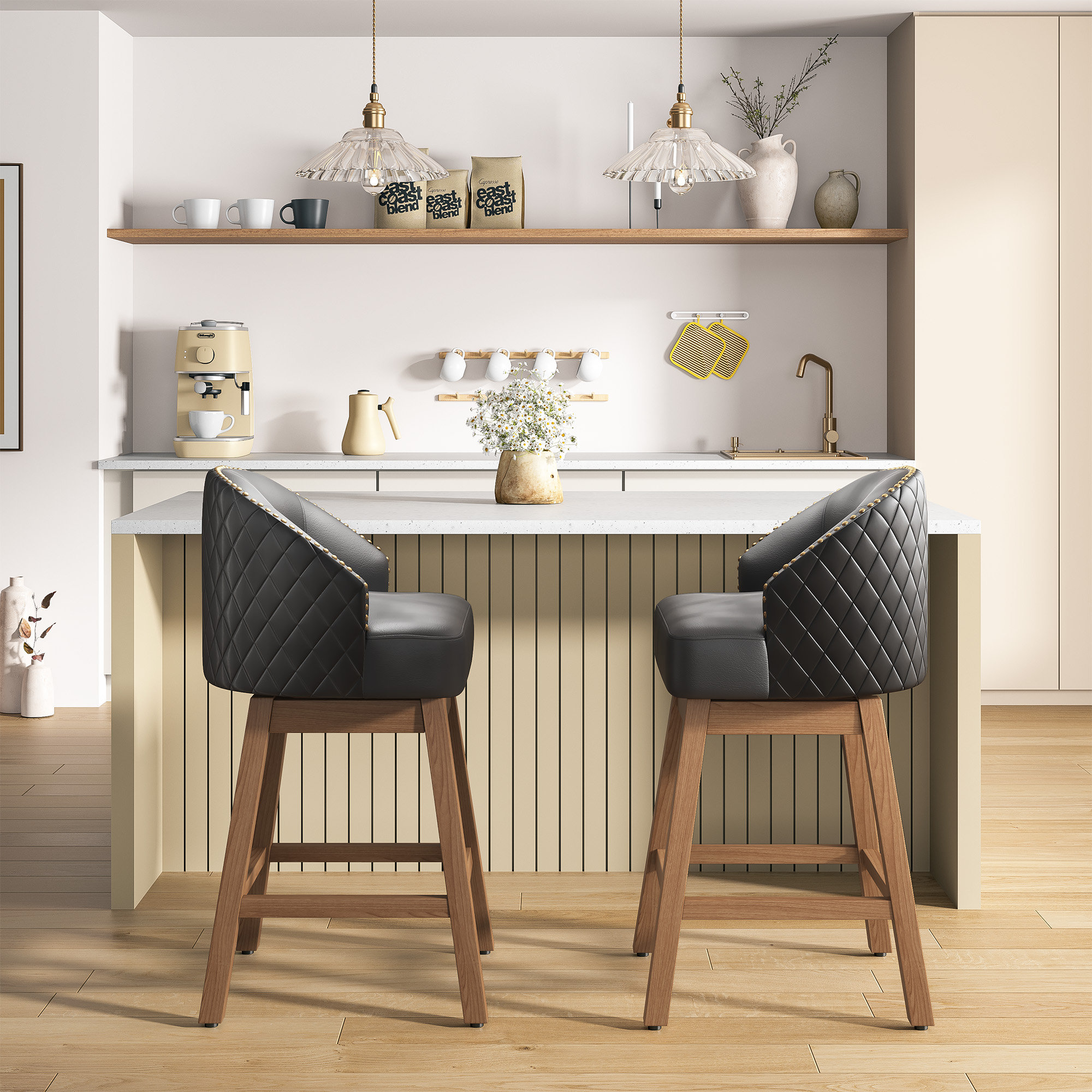 Hokku Designs Pamalia Swivel 29'' Short Counter Stool | Wayfair