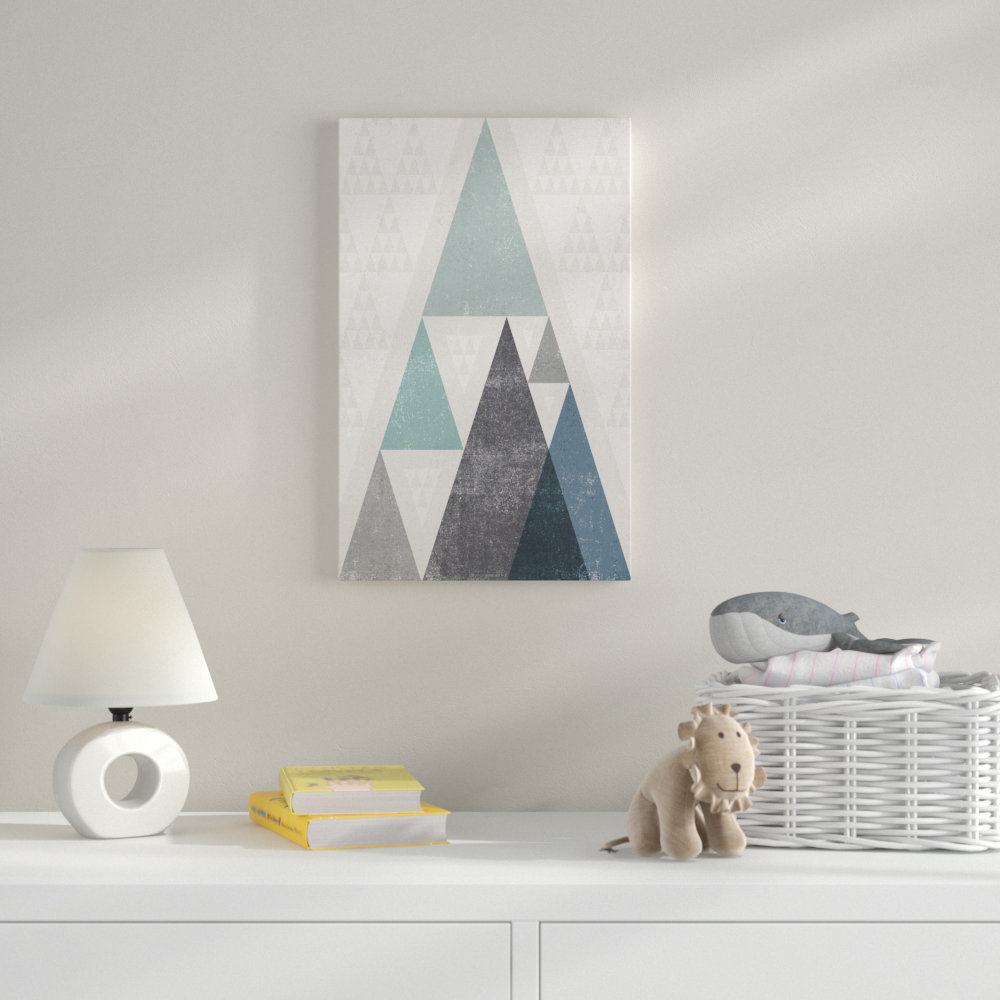 Viv + Rae™ Guarani 'Mod Triangles III Blue' Canvas Art | Wayfair