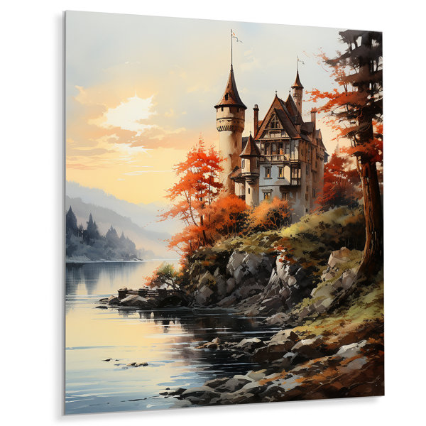 DesignArt Castles Serenity At Sunrise On Metal Print | Wayfair