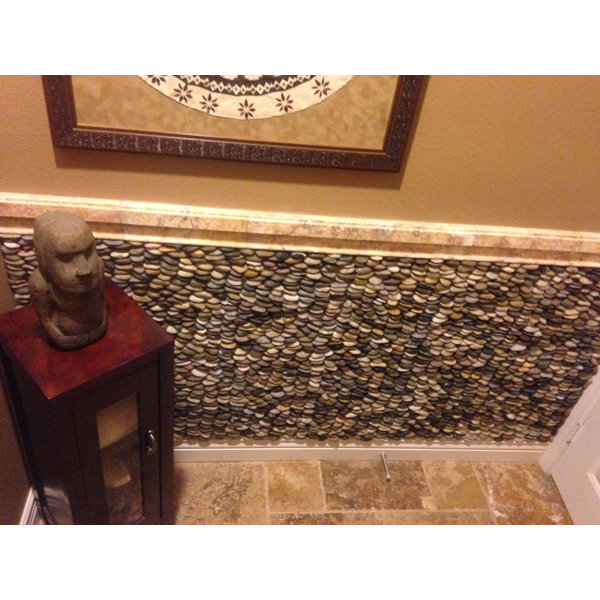 CNKTile Pecos Random Natural Stone Pebble Tile Cobblestone Waterproof ...